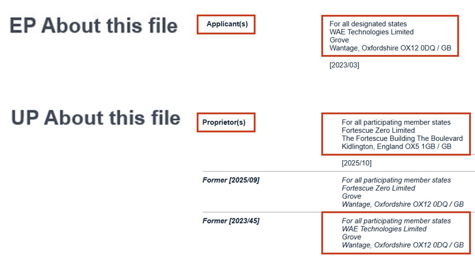 Recording name and address changes in the European and Unitary Patent ...